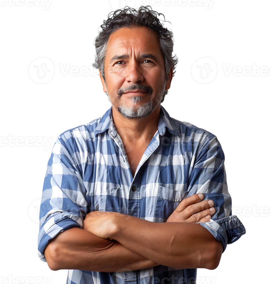 Smiling man with folding arms on isolated transparent background ... Smiling man with folding arms on isolated transparent background ...