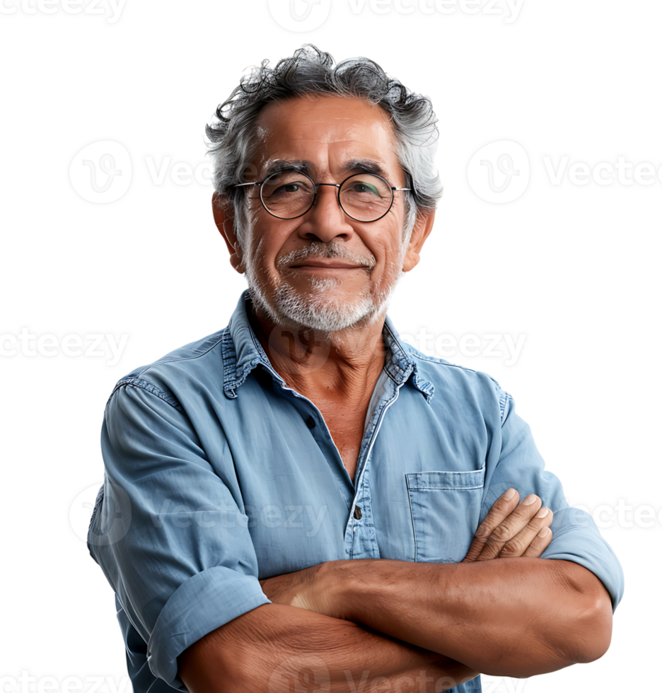 Smiling man with folding arms on isolated transparent background ... Smiling man with folding arms on isolated transparent background ...