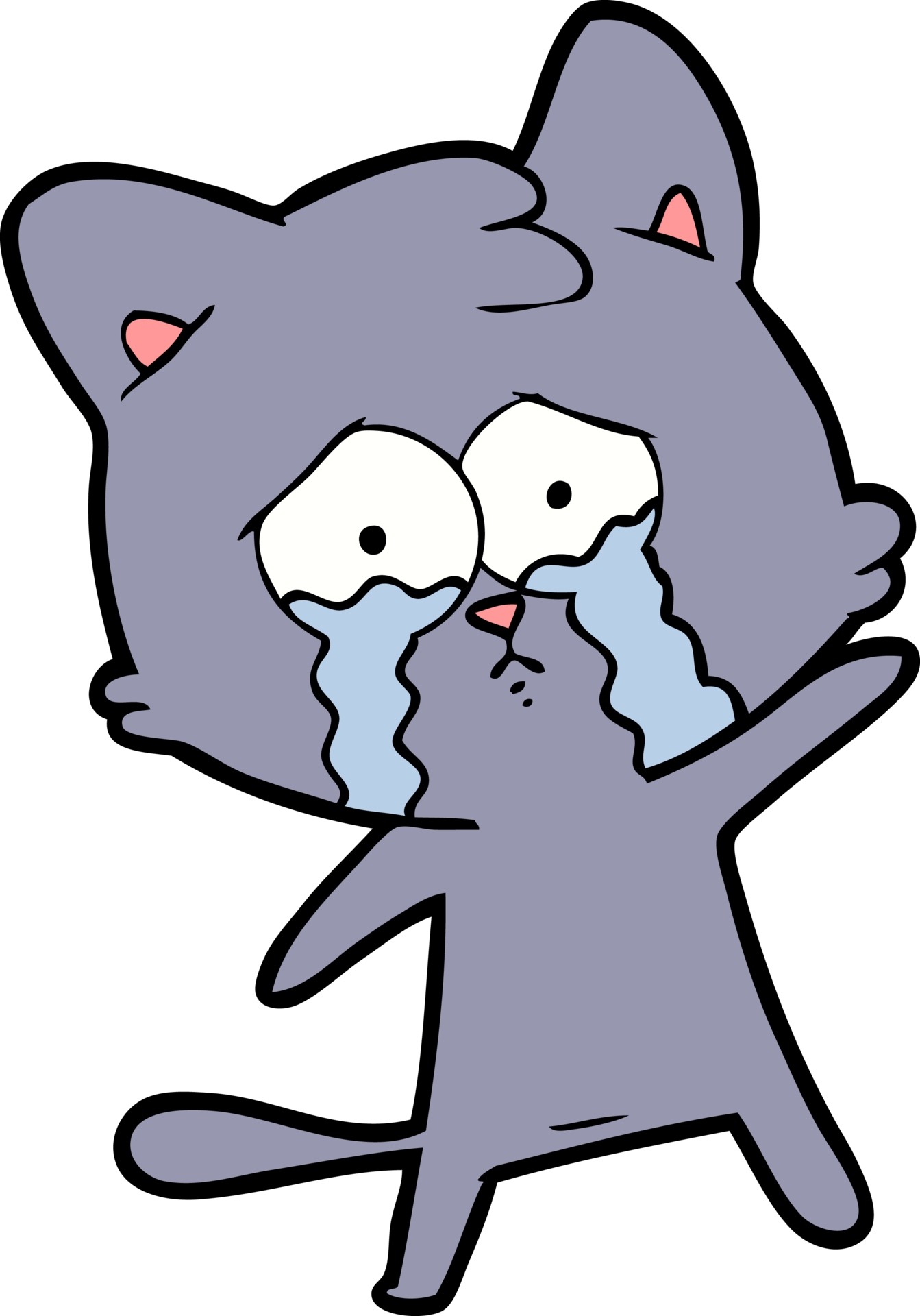 Crying Cartoon Cat Drawing 46689429 Png