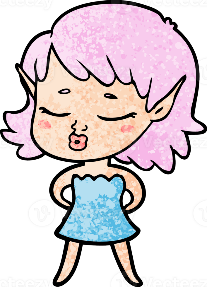 Pretty Cartoon Elf Girl 46697220 Png