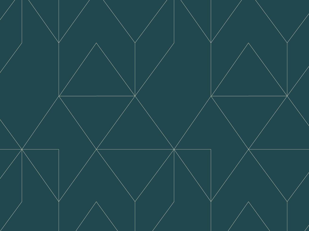 Art Deco Triangle Seamless Vintage Pattern Drawing On Turquoise