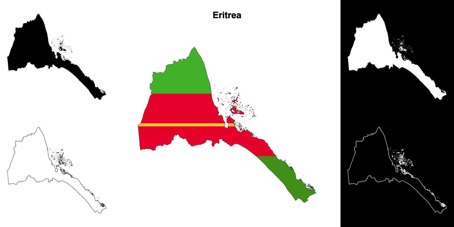 Eritrea blank outline map set 46720518 Vector Art at Vecteezy