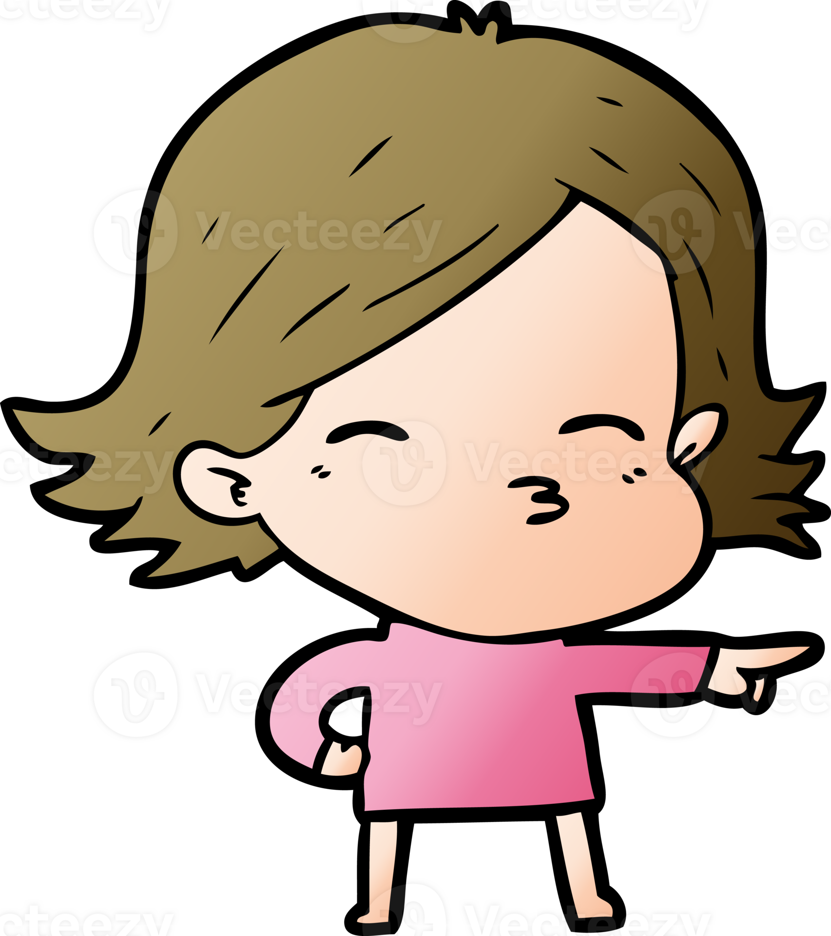 cartoon woman pointing drawing 46722124 PNG