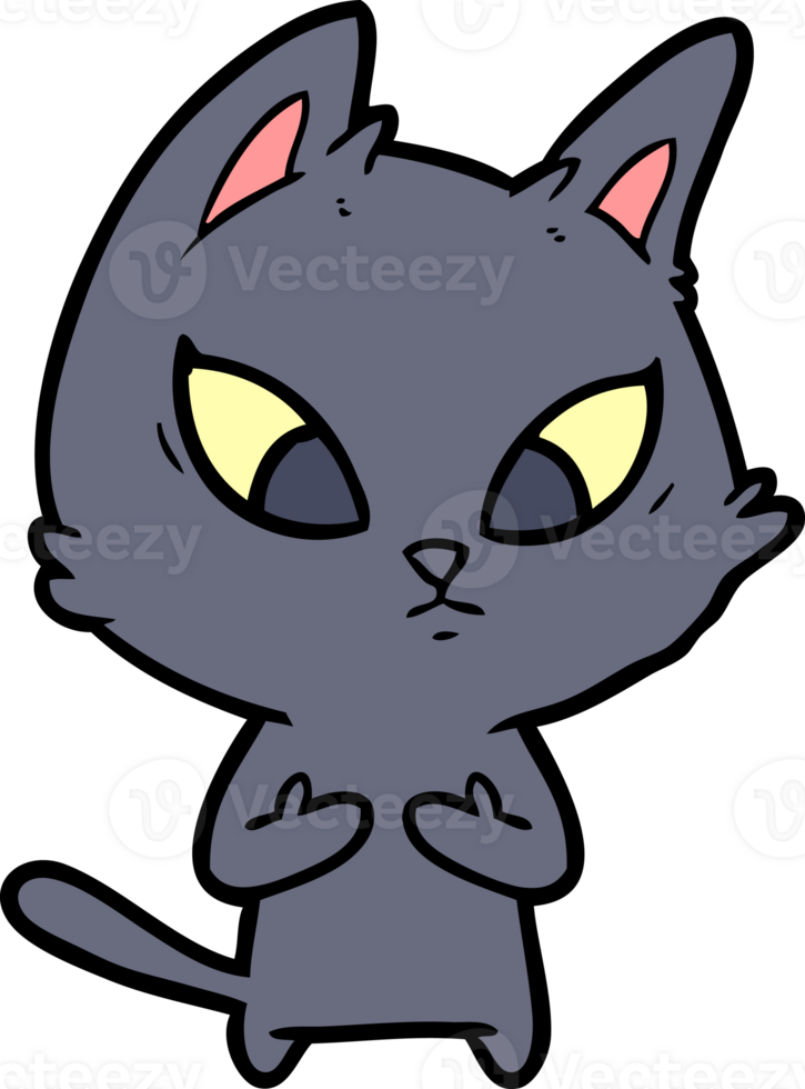 confused cartoon cat drawing 46723208 PNG