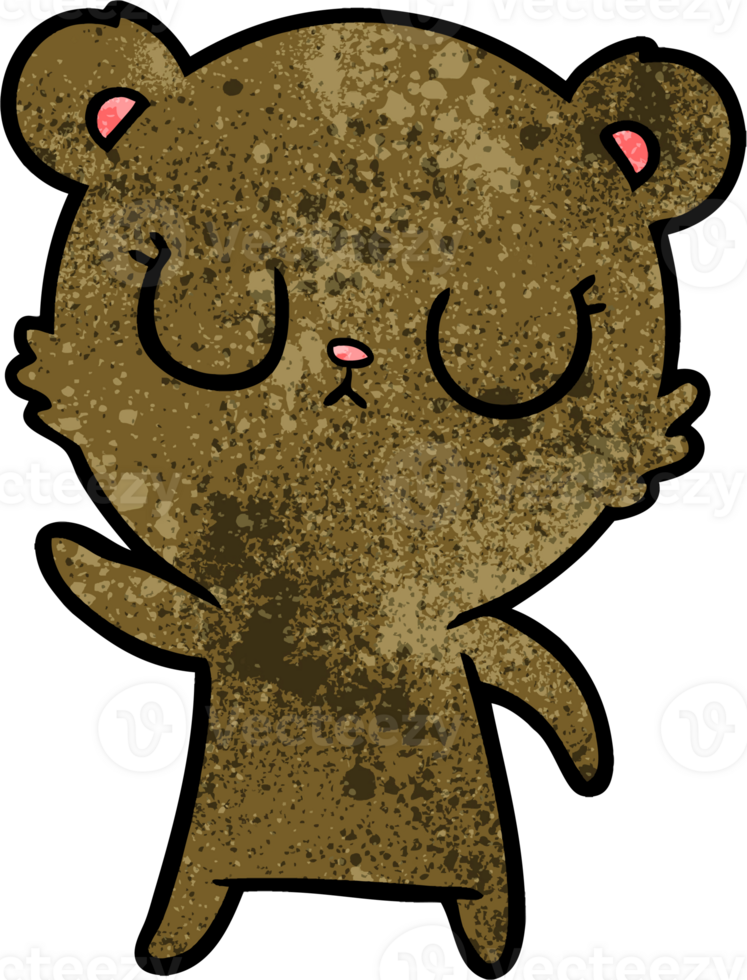Peaceful Cartoon Bear Drawing 46724001 Png