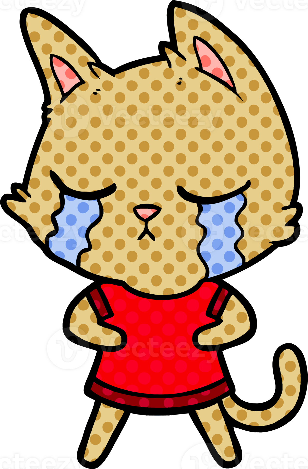 Crying Cartoon Cat Drawing 46724141 Png