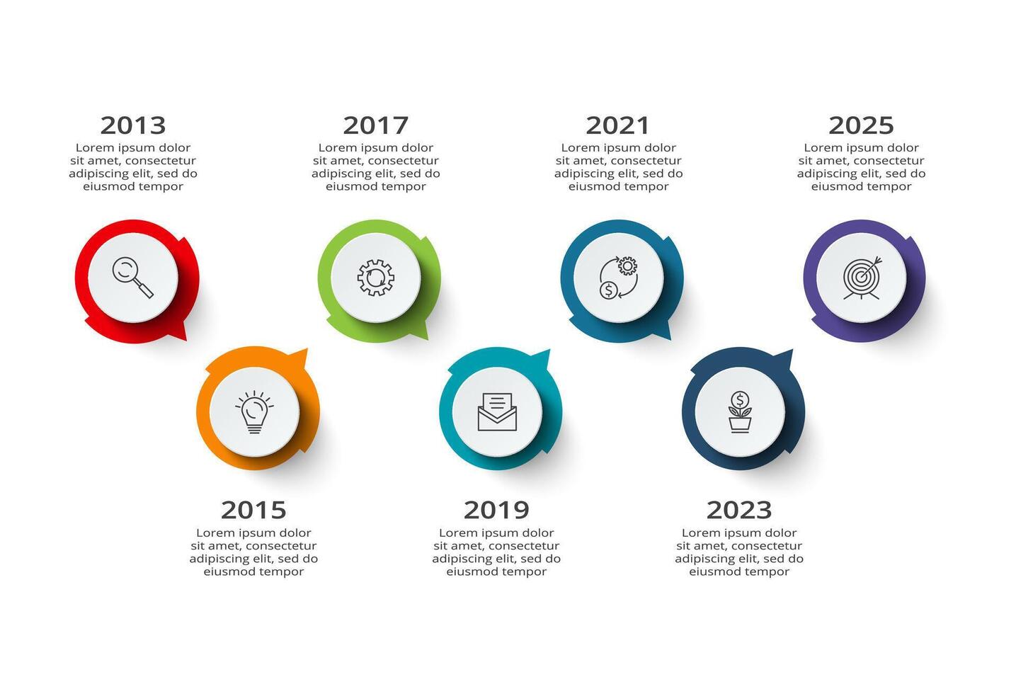 Creative concept for infographic with 7 steps, options, parts or ...