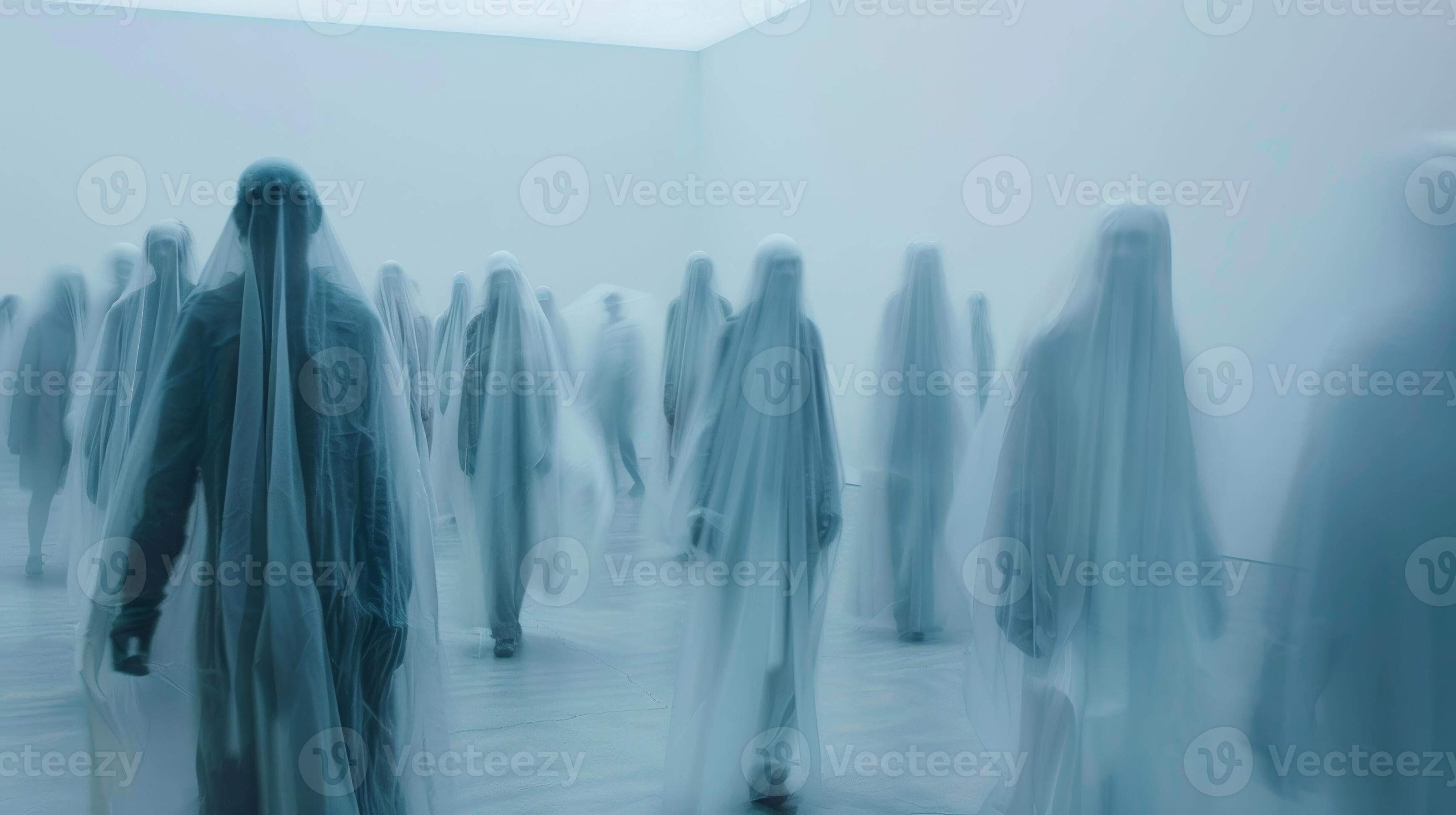 Ghostly sculptures and visitors wander through an otherworldly ...