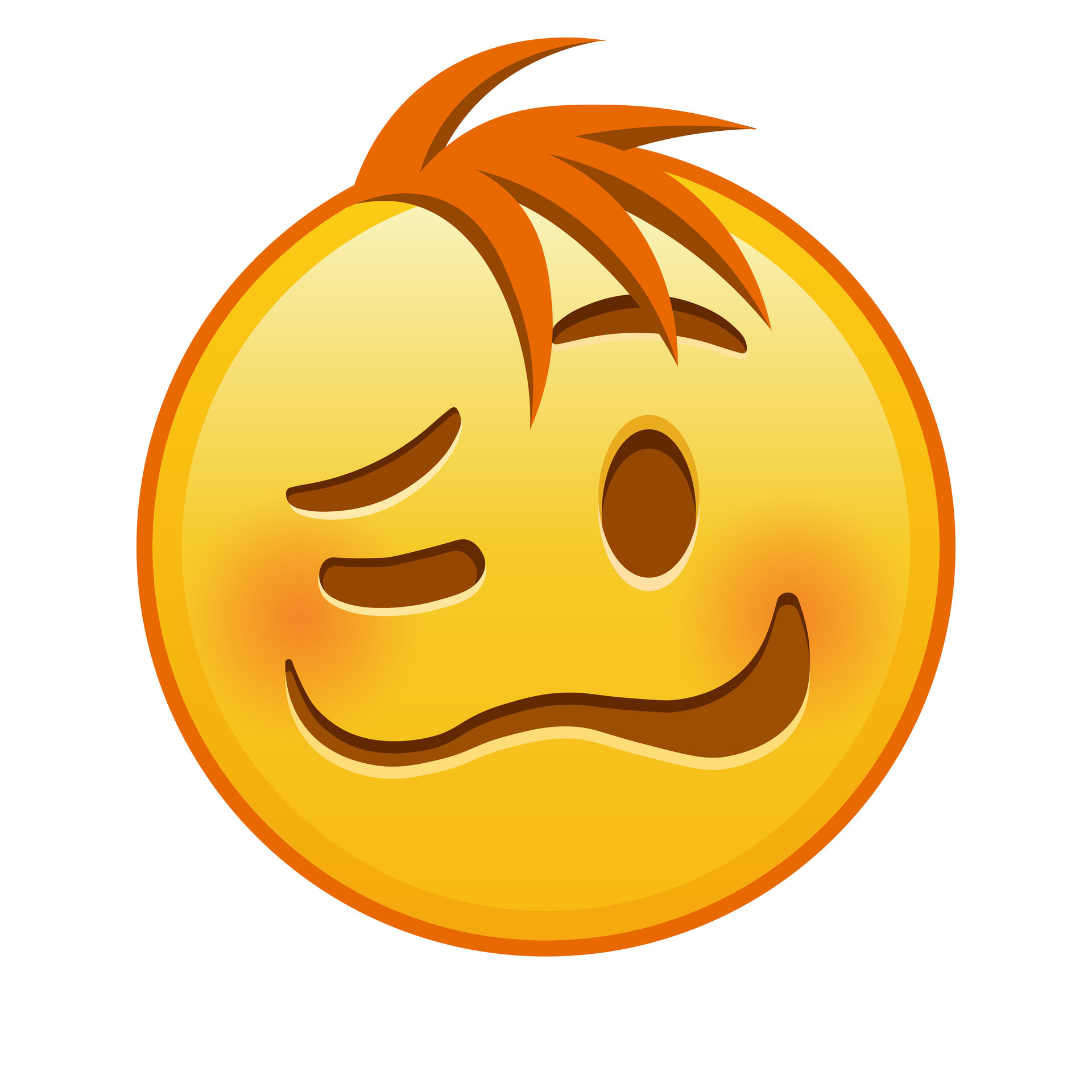 Woozy Face Large Size Of Yellow Emoji Smile With Hair 46741199 Vector Art At Vecteezy