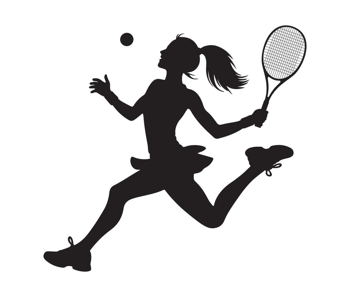 Female tennis player silhouette. illustration 46741242 Vector Art at ... Female tennis player silhouette. illustration 46741242 Vector Art at ...