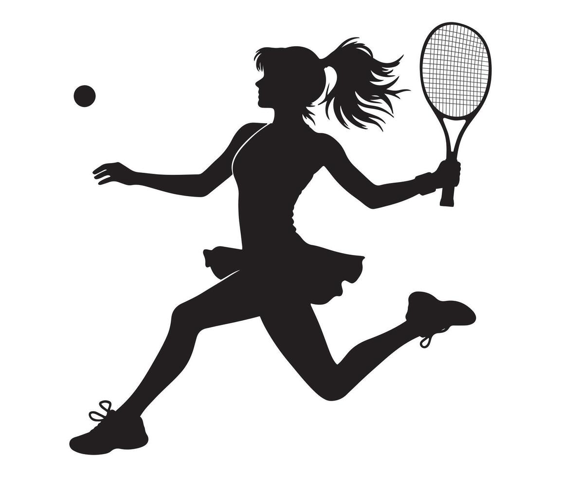 Female tennis player silhouette. illustration 46741253 Vector Art at ... Female tennis player silhouette. illustration 46741253 Vector Art at ...