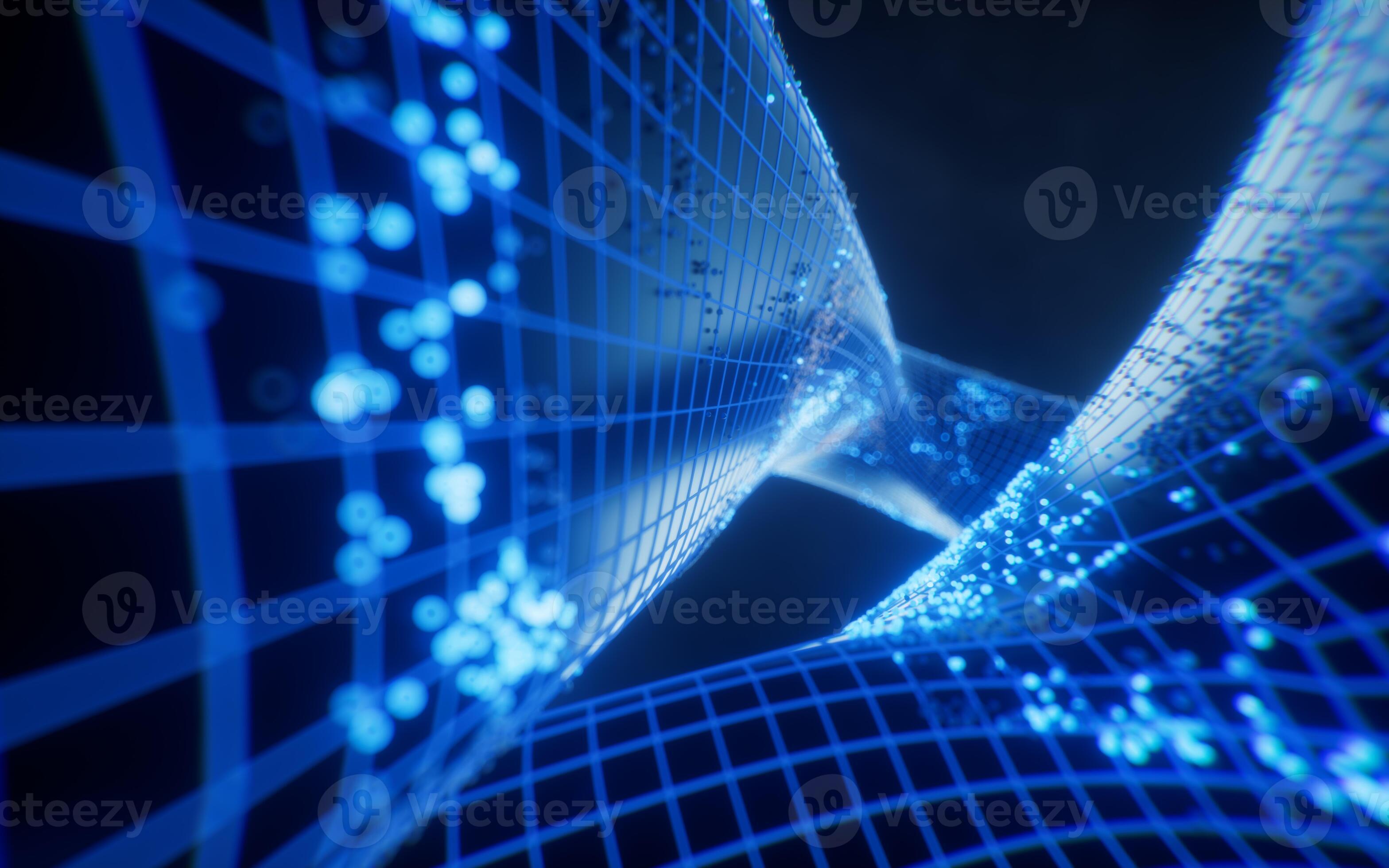 Abstract curve geometry with flowing particles, 3d rendering. 46745438 Stock Photo at Vecteezy