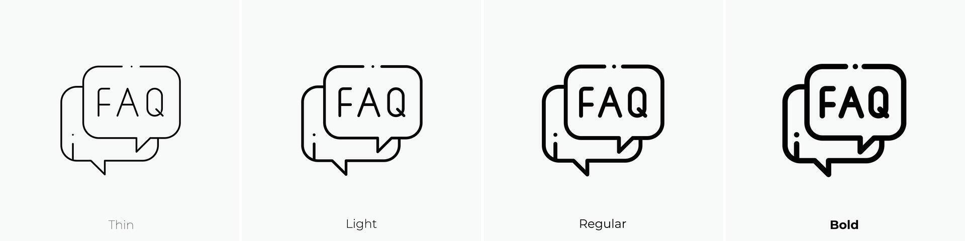 faq icon. Thin, Light, Regular And Bold style design isolated on white background 46749287 ...