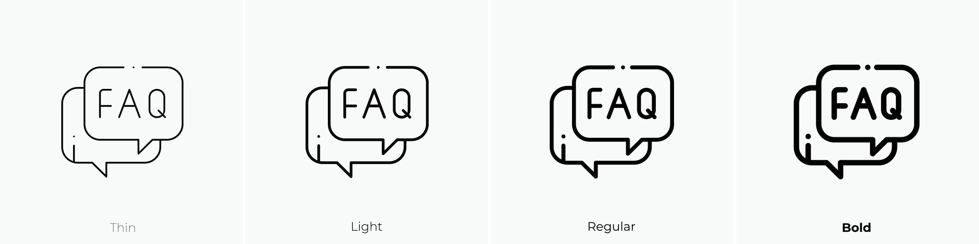 faq icon. Thin, Light, Regular And Bold style design isolated on white background 46749287 ...