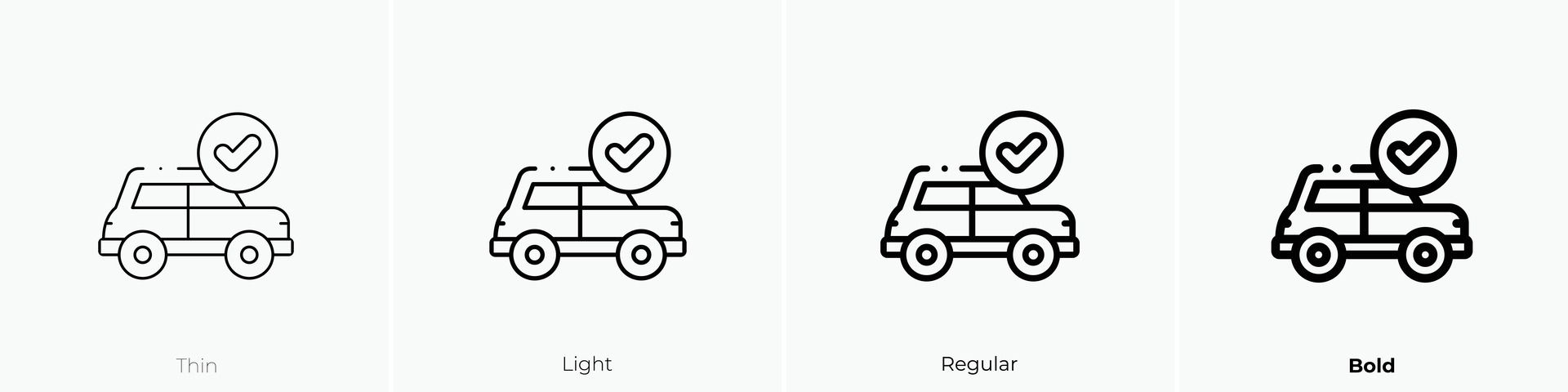 fixed icon. Thin, Light, Regular And Bold style design isolated on ...