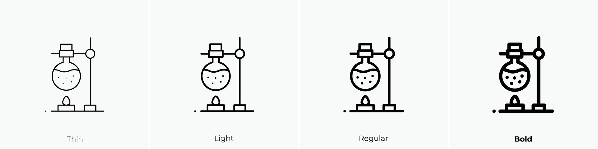 flask icon. Thin, Light, Regular And Bold style design isolated on ...