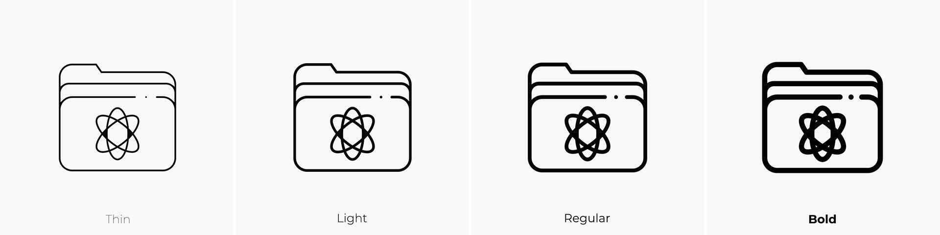 folder icon. Thin, Light, Regular And Bold style design isolated on ...