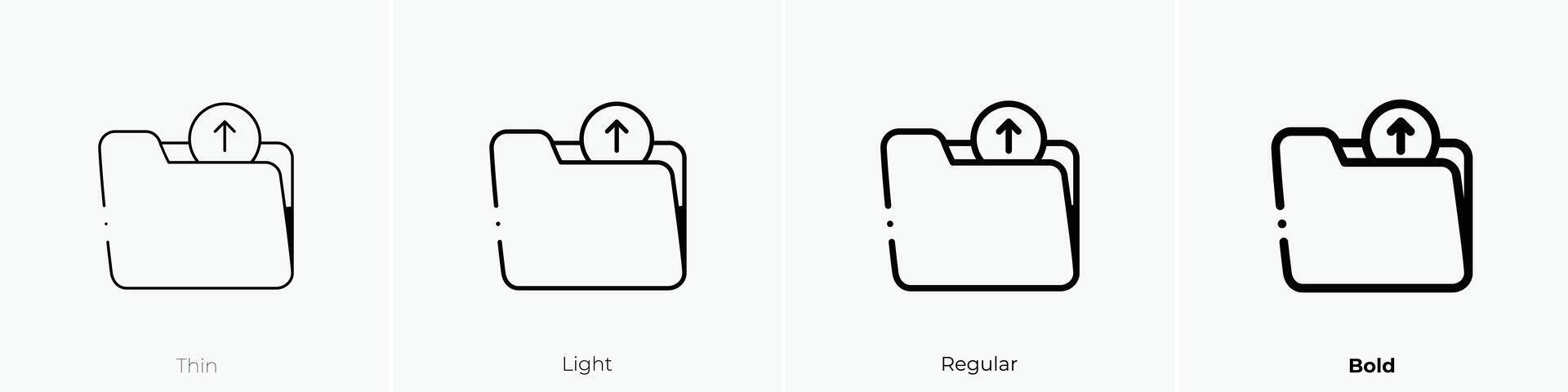 folder icon. Thin, Light, Regular And Bold style design isolated on ...
