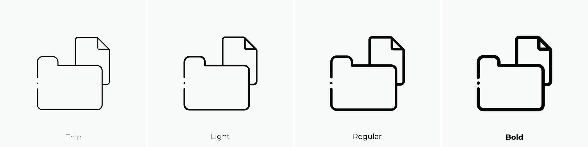 folder icon. Thin, Light, Regular And Bold style design isolated on ...