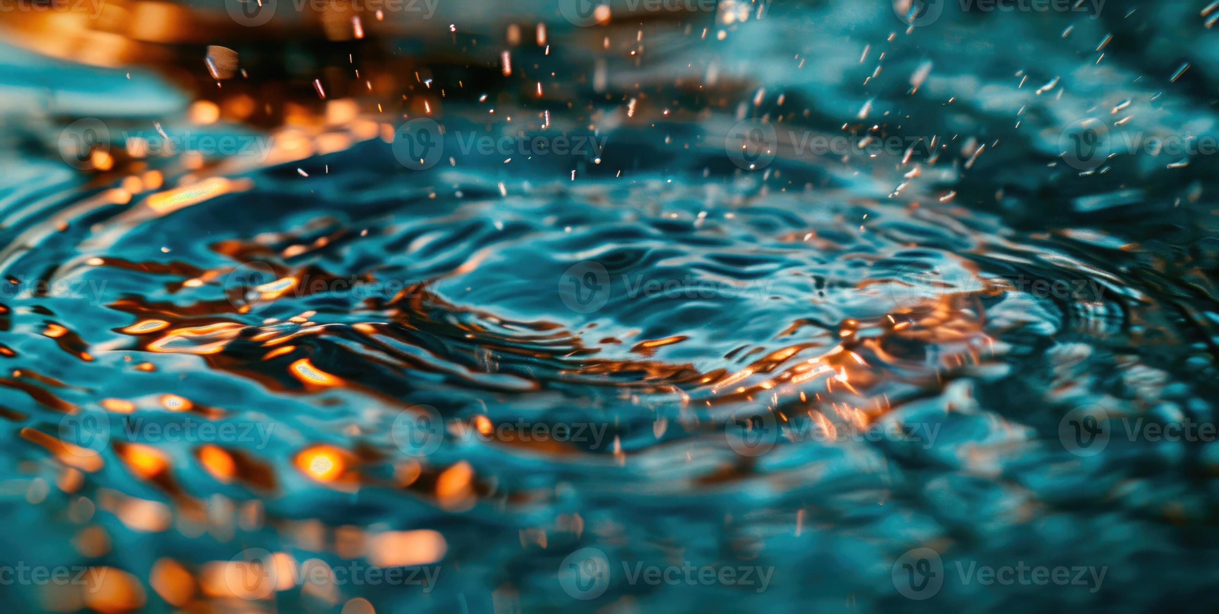 Water surface with splashes, small waves, ripples and rain drops closeup 46764534 Stock Photo at ...