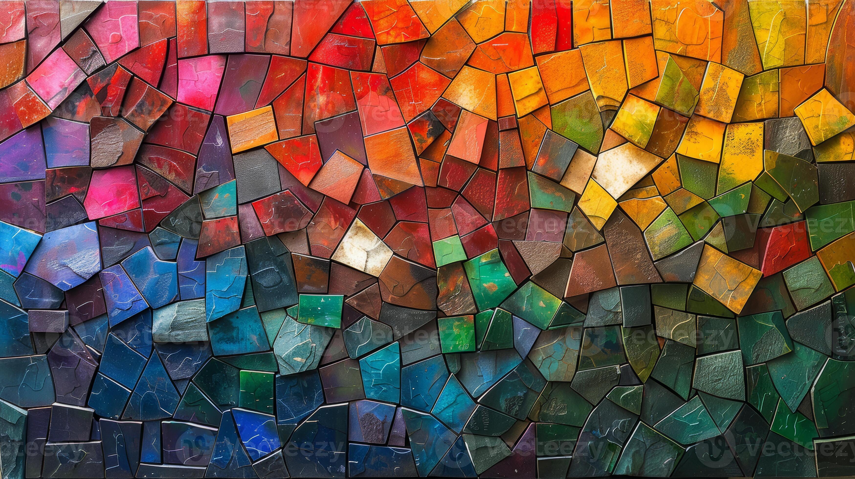 Harmonious Diversity - Vibrant Rainbow Mosaic Representing Unity and ...