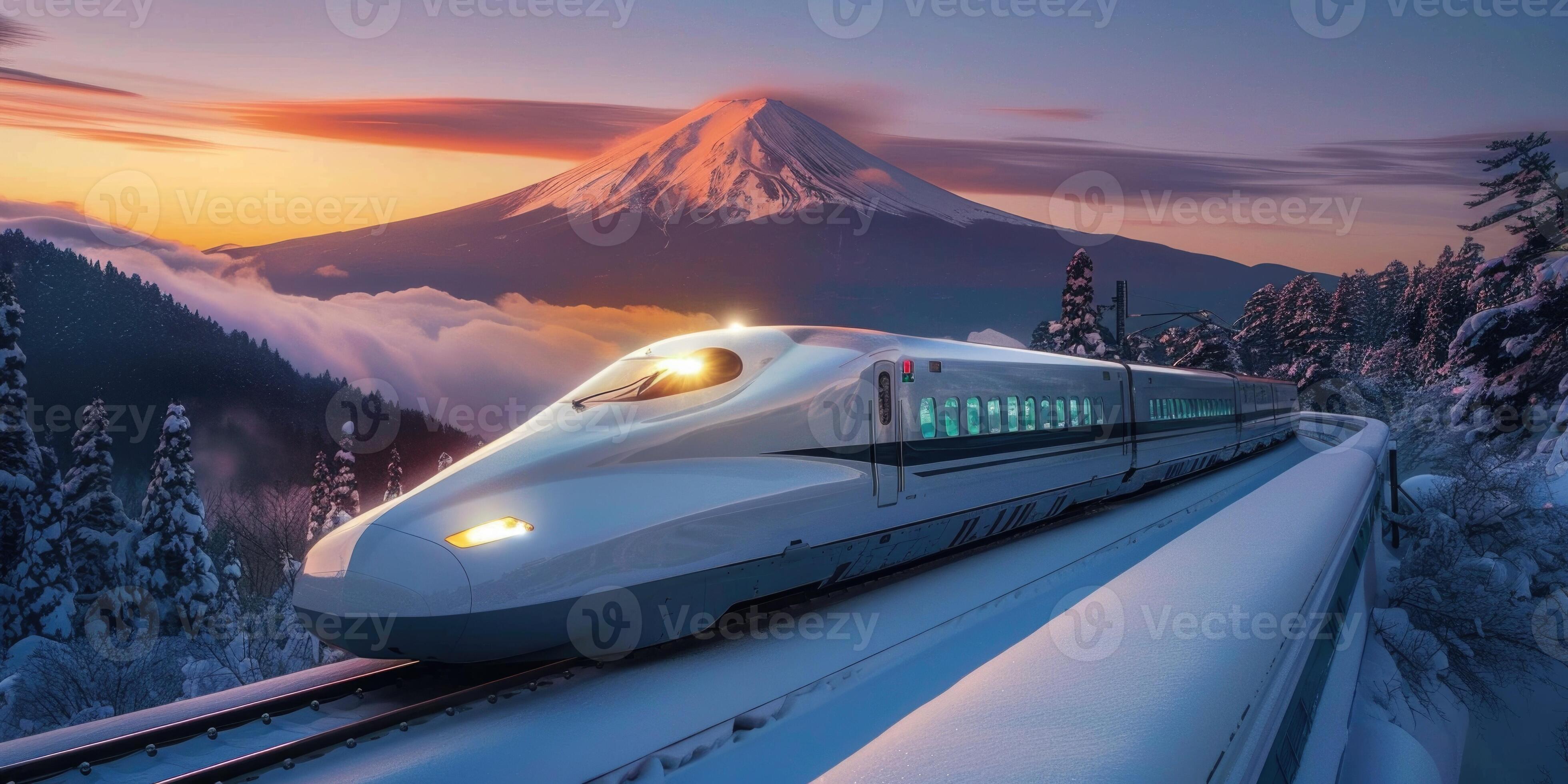Bullet Train speeding through a railway station in Tokyo, Japan. 46769818 Stock Photo at Vecteezy