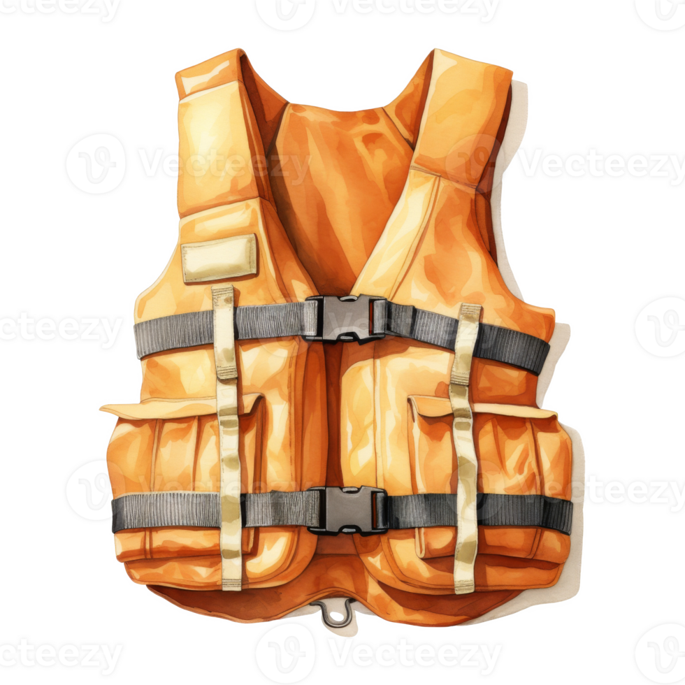 Life Vest Summer Illustration Watercolor Style 46785168 Png