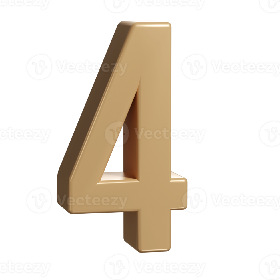3d nombre quatre 4 d'or ou bronze brillant typographie symbole ou signe ... 3d nombre quatre 4 d'or ou bronze brillant typographie symbole ou signe ...