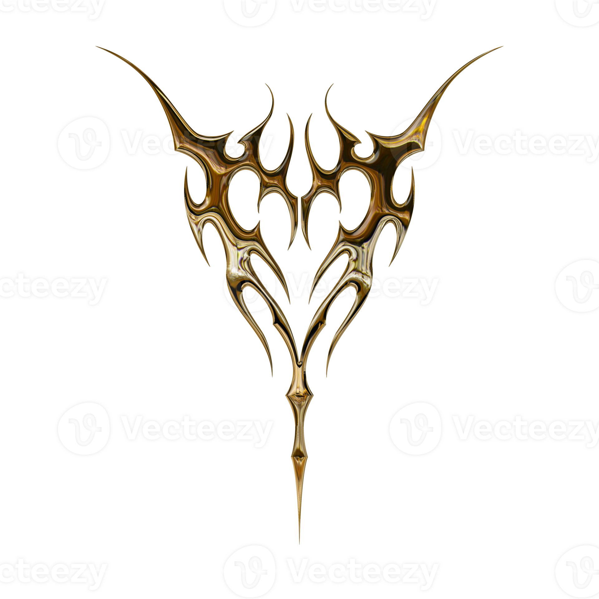 3d Chrome Metal Effect Neo Tribal Y2k Gothic Style Tattoo Cyber