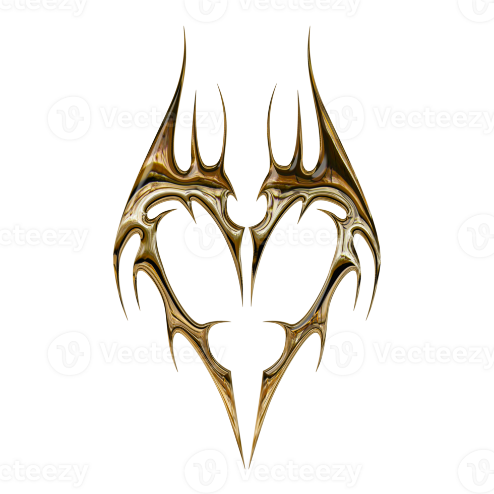 3d Chrome Metal Effect Neo Tribal Y2k Gothic Style Tattoo Cyber
