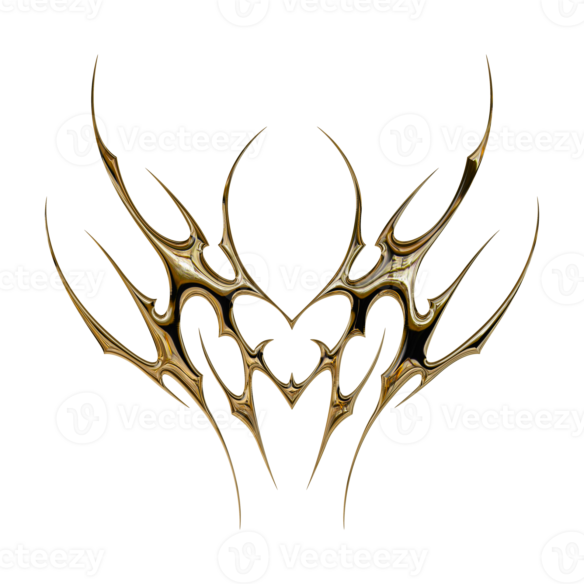 3d Chrome Metal Effect Neo Tribal Y2k Gothic Style Tattoo Cyber