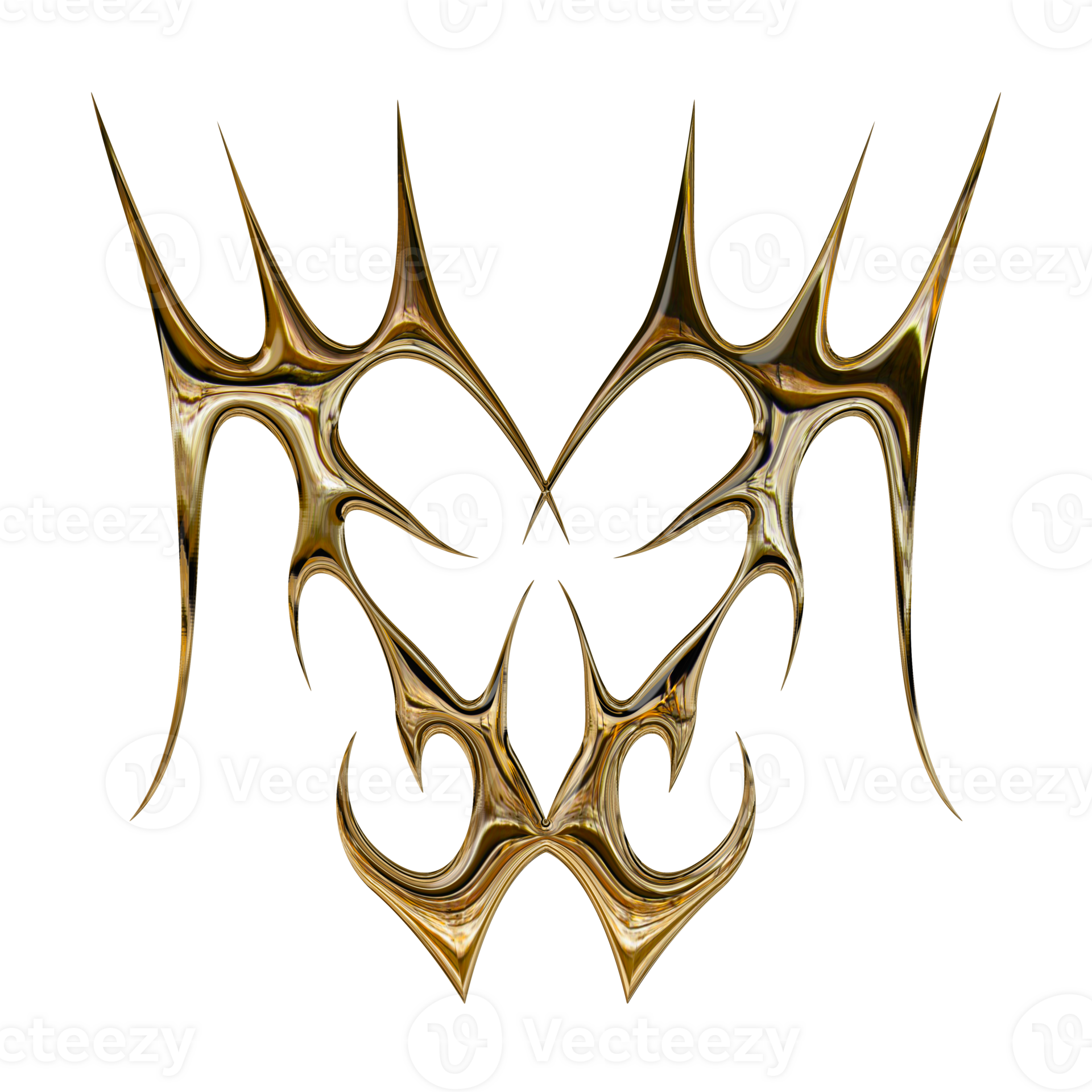 3d Chrome Metal Effect Neo Tribal Y2k Gothic Style Tattoo Cyber