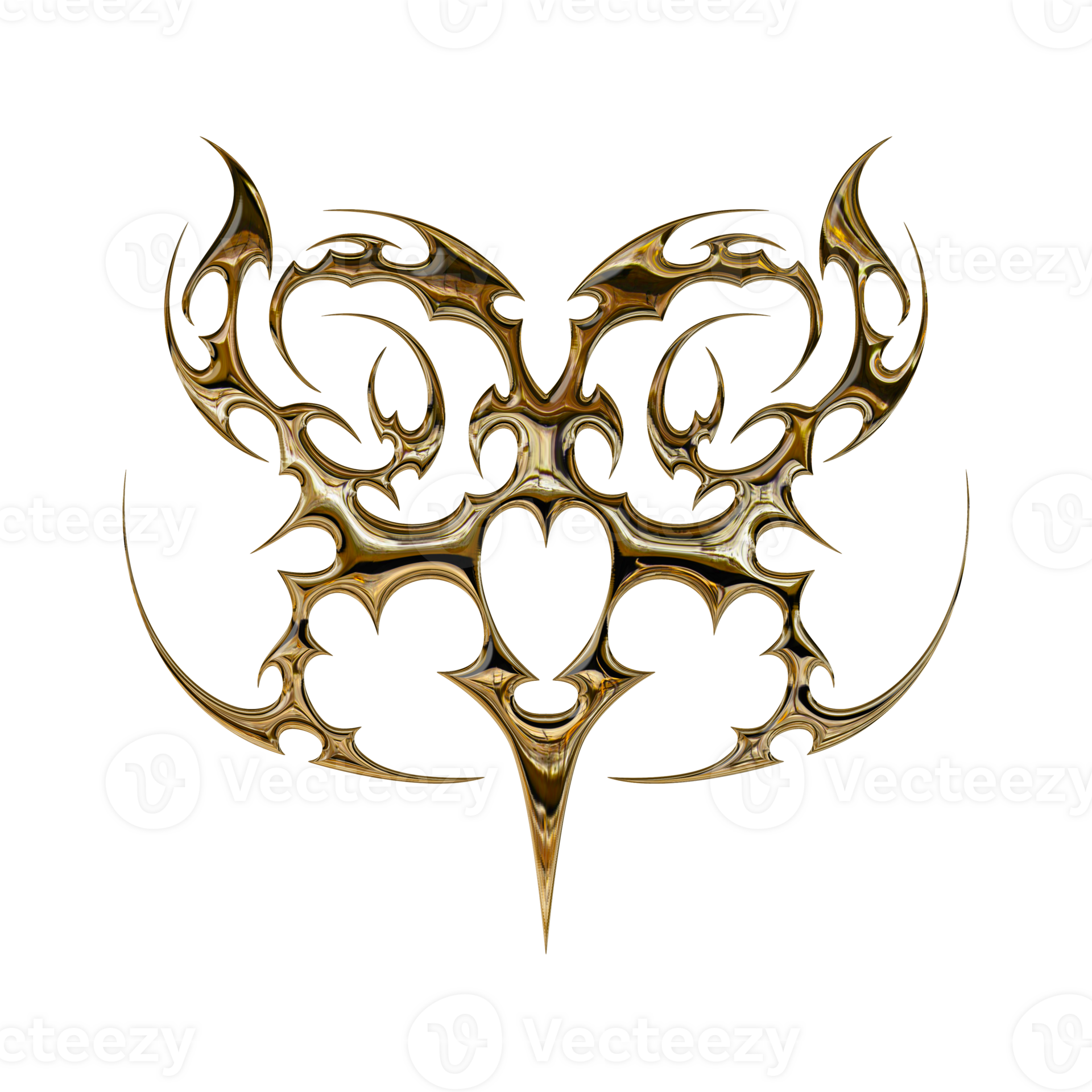 3d Chrome Metal Effect Neo Tribal Y2k Gothic Style Tattoo Cyber
