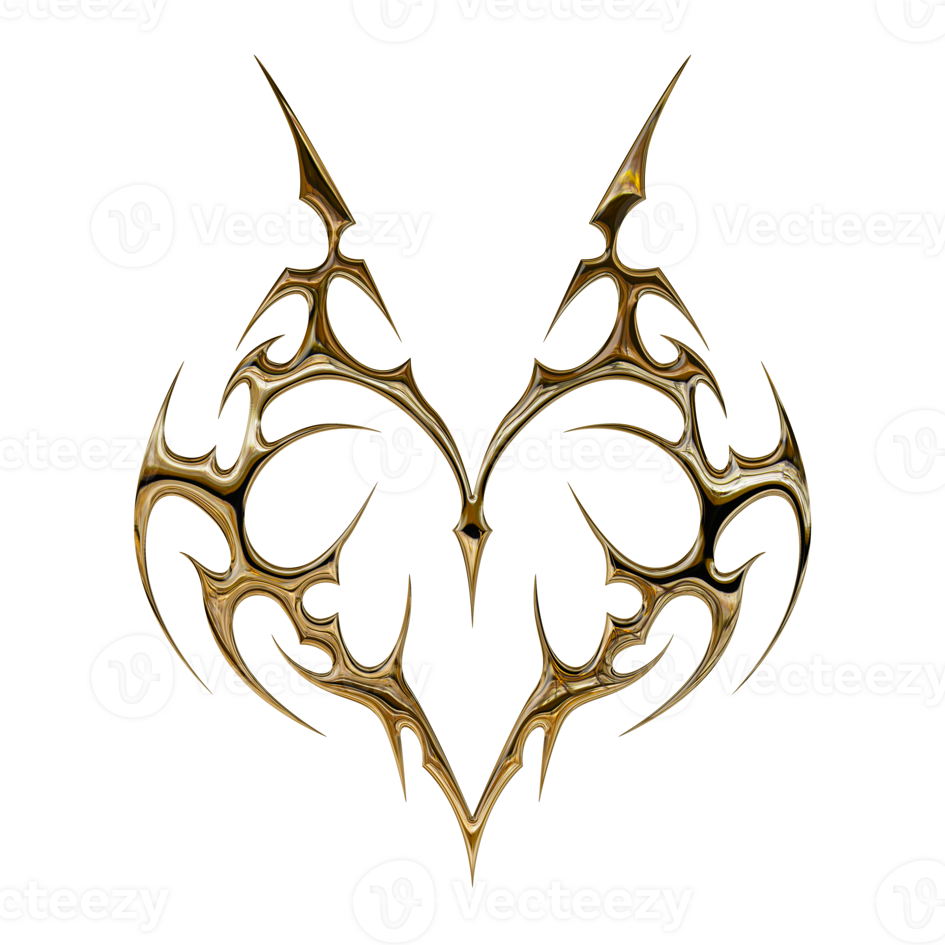 3d Chrome Metal Effect Neo Tribal Y2k Gothic Style Tattoo Cyber