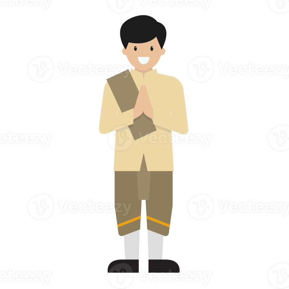 Thai Man Wearing Typical Thai Dress 46789351 Png