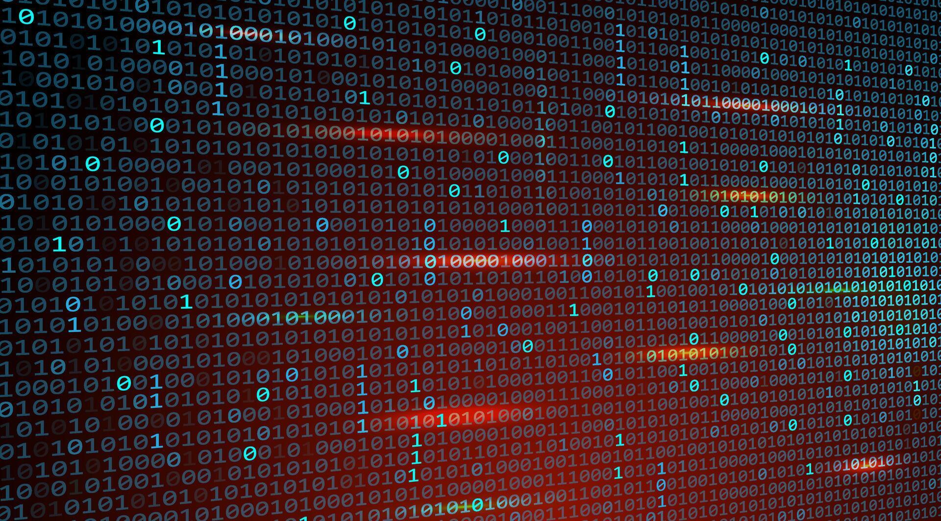 Binary number code colorful background for coding, digital technology ...