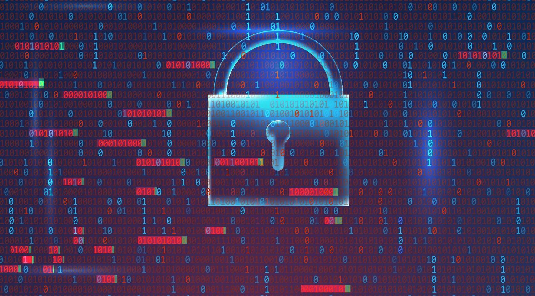 Cybersecurity Network Protection And Binary Code Security Hacking Attacks Scams Phishing And