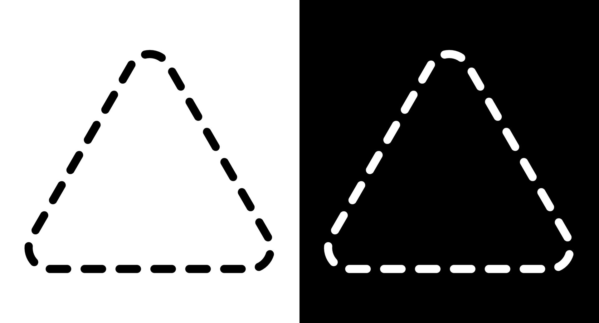 Triangle rounded corners silhouette icon. Triangle shape illustration ... Triangle rounded corners silhouette icon. Triangle shape illustration ...