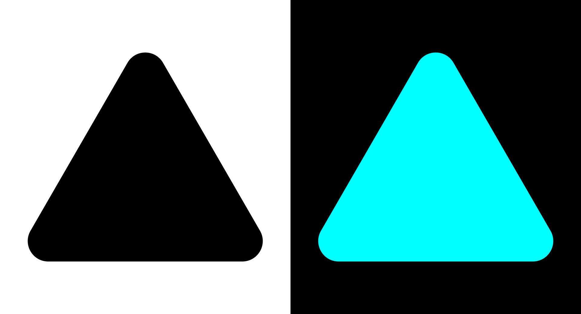 Triangle rounded corners silhouette icon. Triangle shape illustration ... Triangle rounded corners silhouette icon. Triangle shape illustration ...