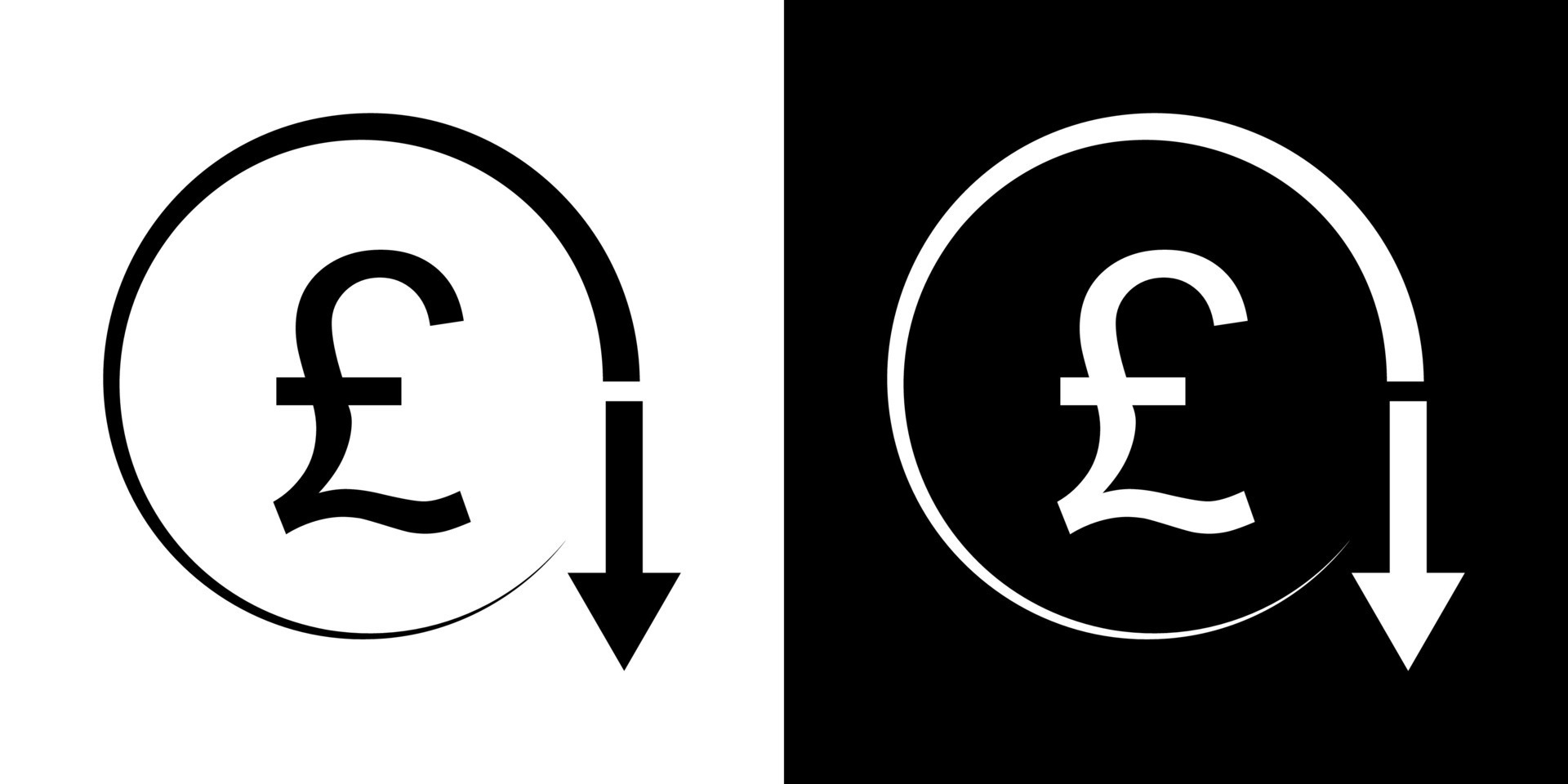 Pound Decrease icon. Decrease Pound symbol. 46794634 Vector Art at Vecteezy