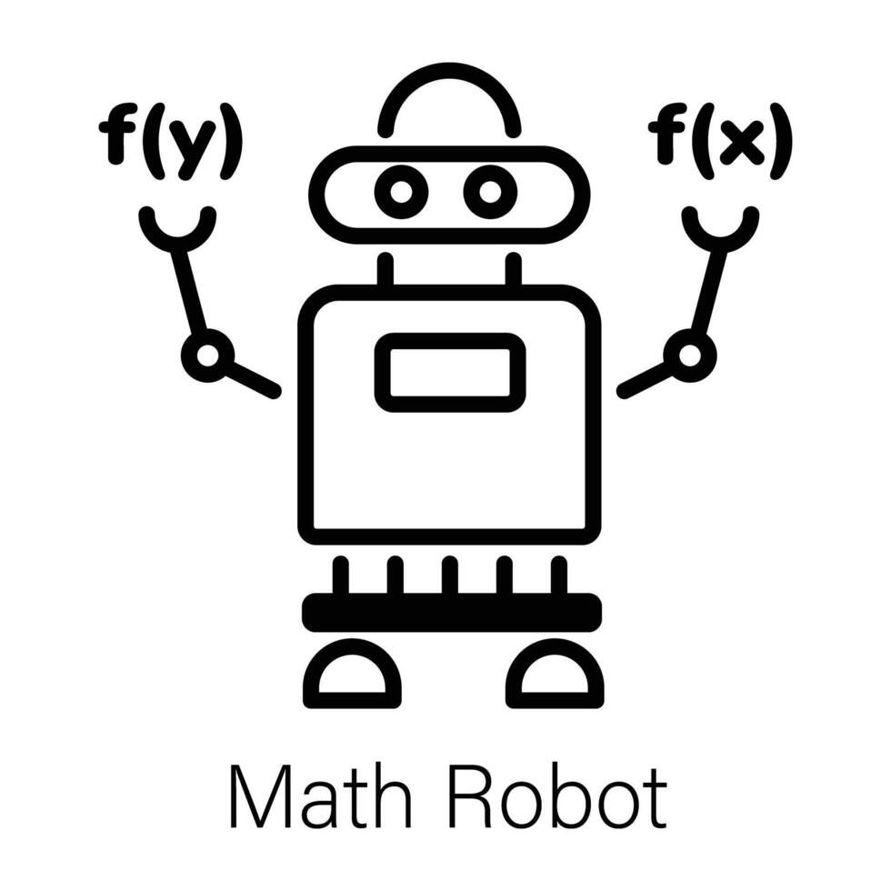 Trendy line style icon of math robot 46800155 Vector Art at Vecteezy
