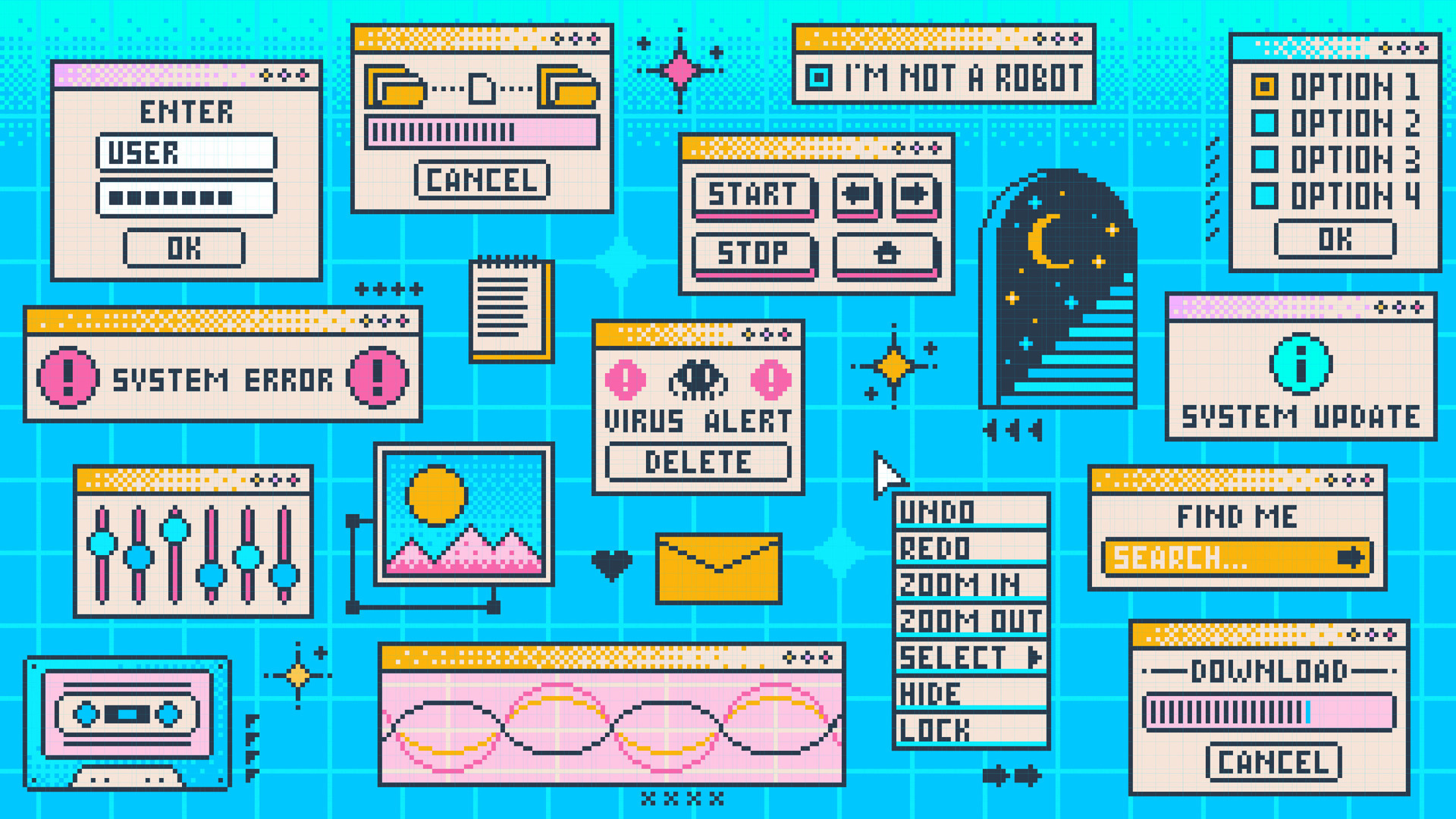 Retro computer window y2k pc desktop interface 46801042 Vector Art at ...