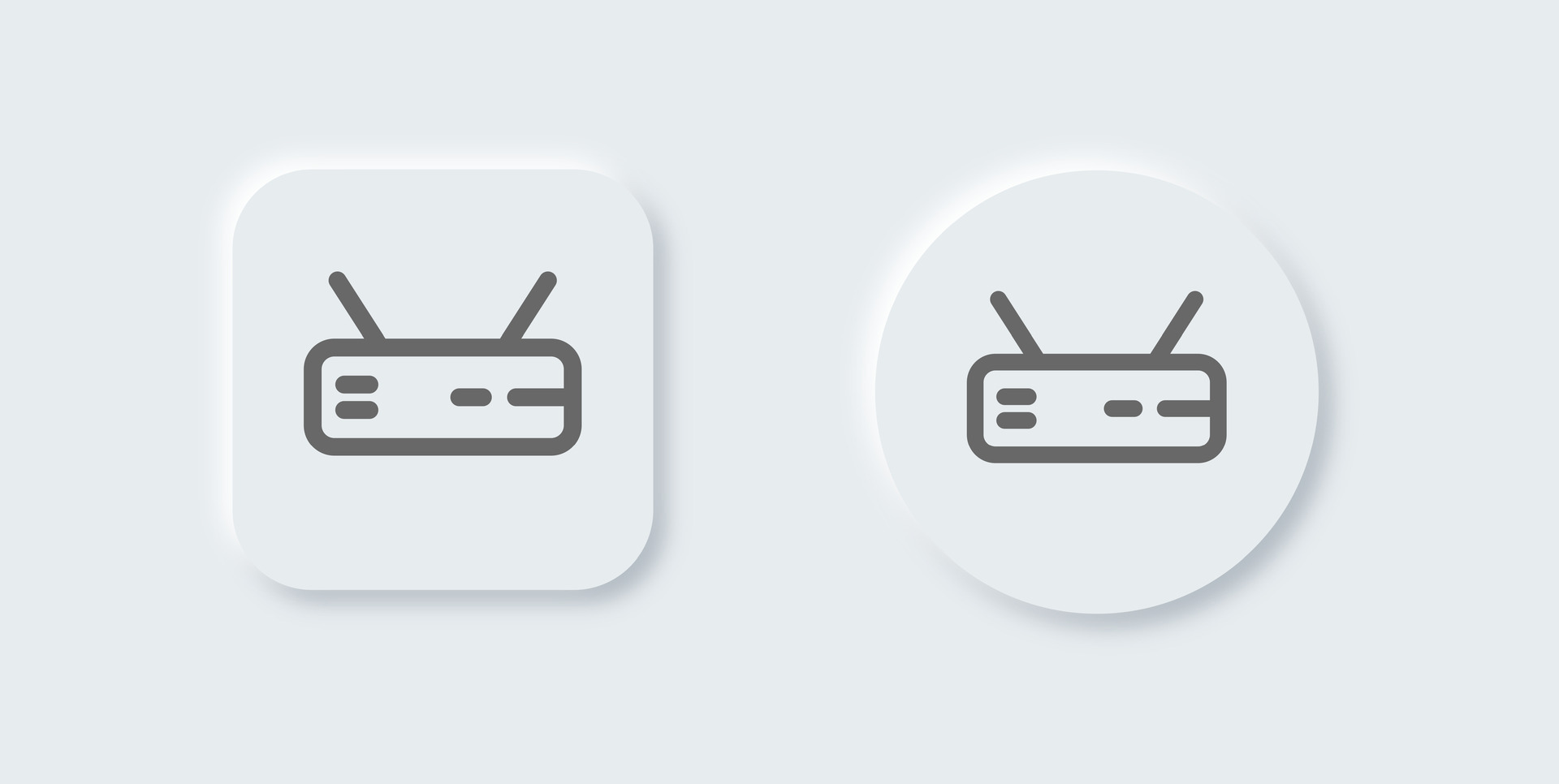 Router Line Icon In Neomorphic Design Style Network Connection Signs