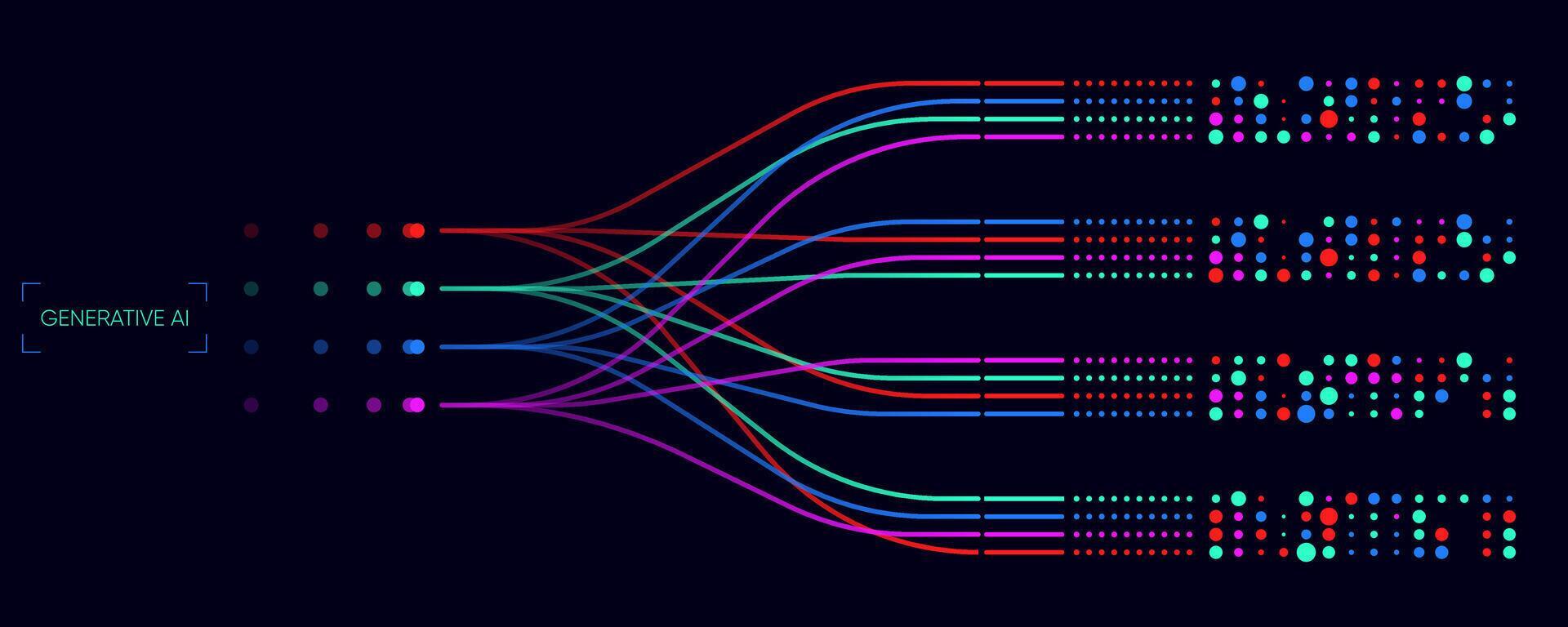 Illustration Of Abstract Stream Information With Line And Dot Big Data Technology Ai Data
