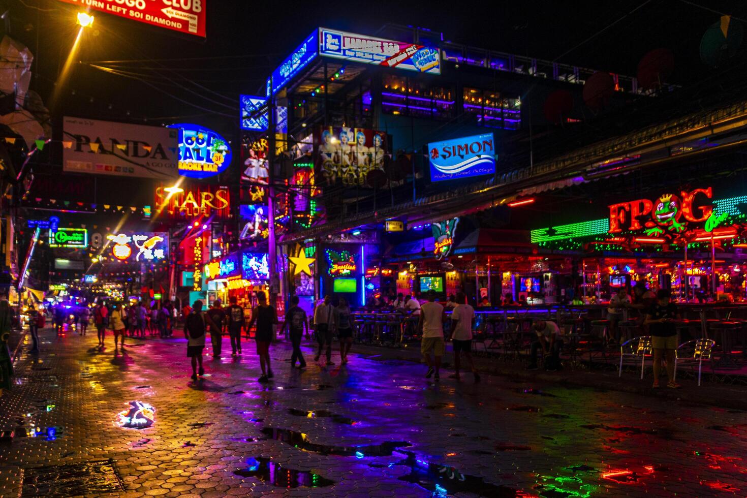 Pattaya Chon Buri Thailand 2018 Pattaya walking street night life at night in Pattaya Thailand ...