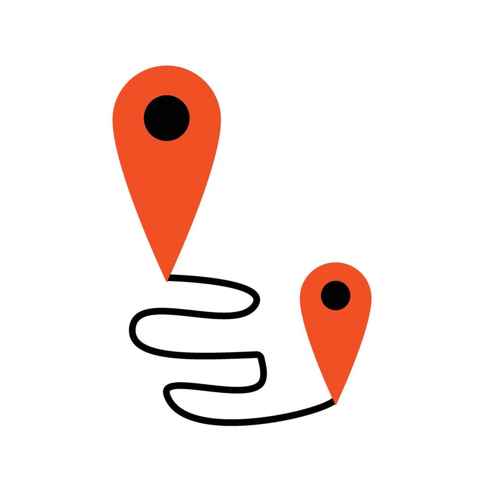 a map pointer with two red pins on it 46823049 Vector Art at Vecteezy