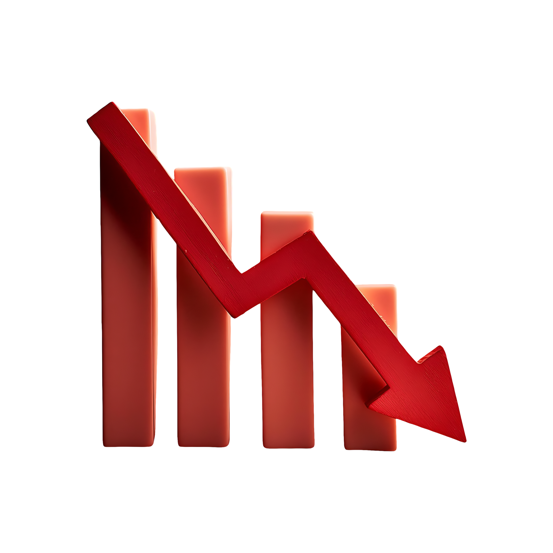 Decreasing Chart with Red Arrow Symbol isolated on transparent background 46823735 PNG