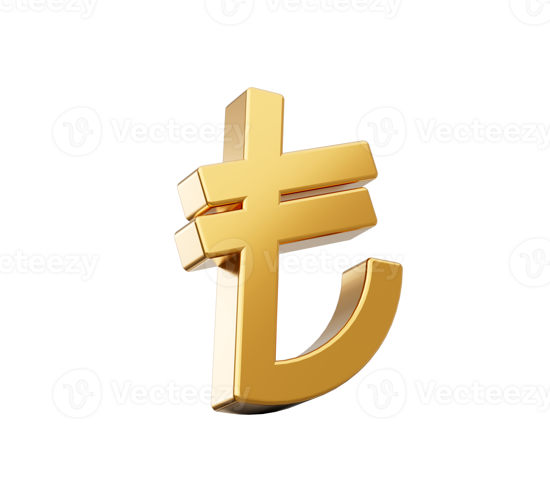 Gold Turkish Lira sign 3D illustration 46825513 PNG