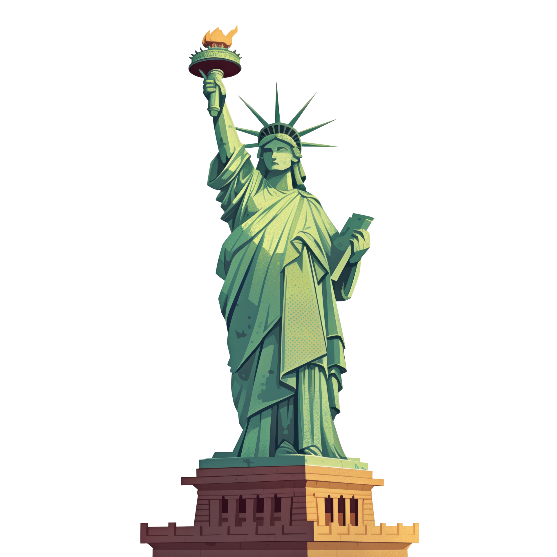 The Statue of Liberty cartoon illustration 46825675 PNG