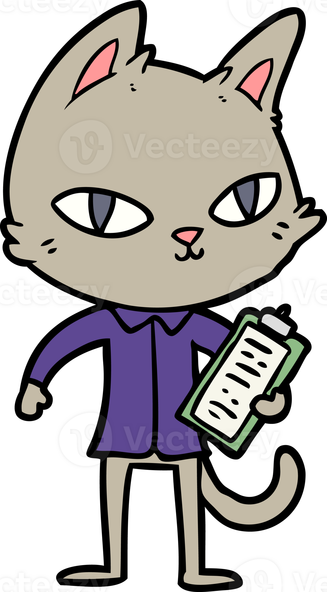 cartoon office cat drawing 46827059 PNG